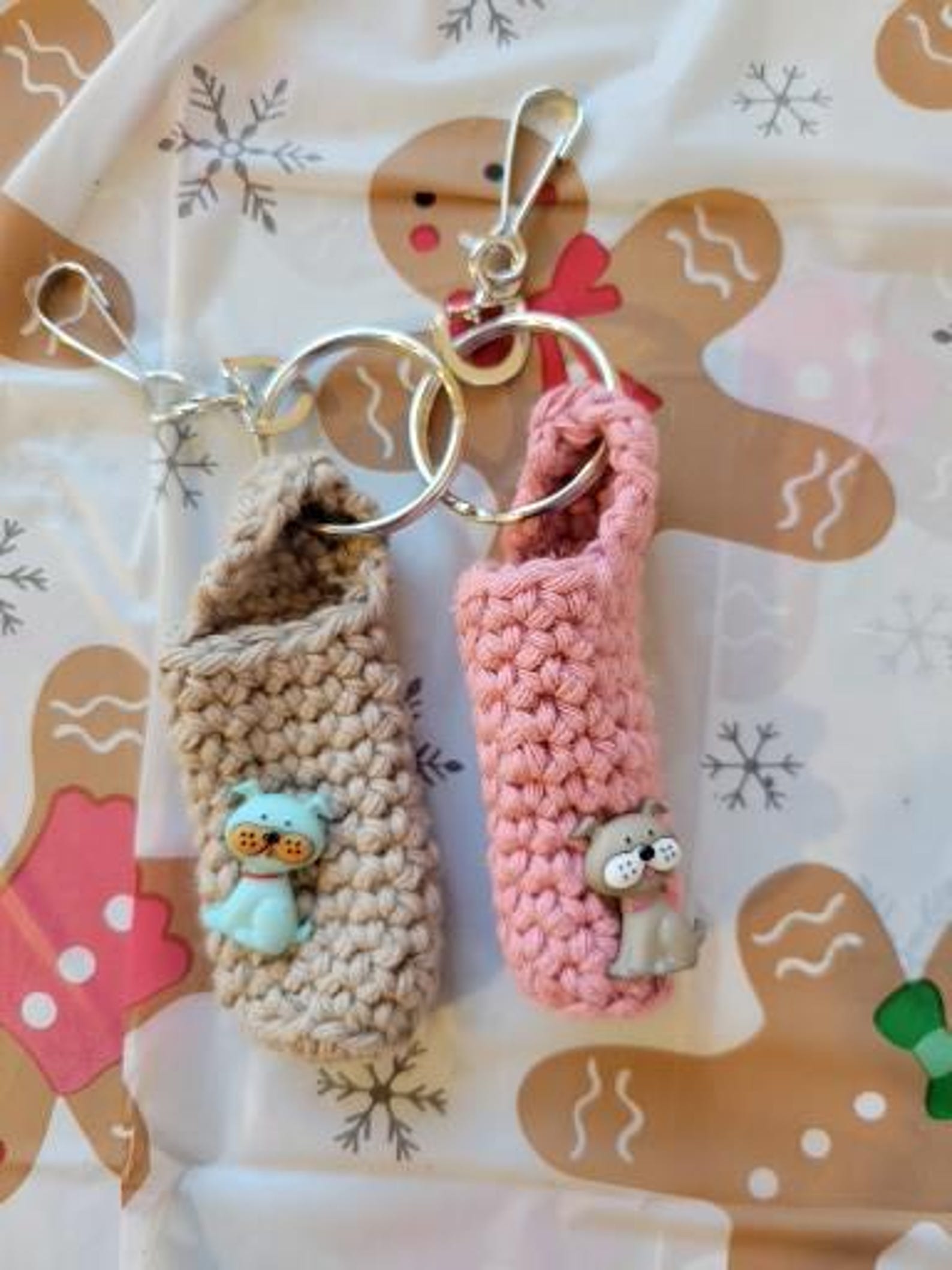 Colorful Crocheted Dog Chapstick Keychain - Etsy