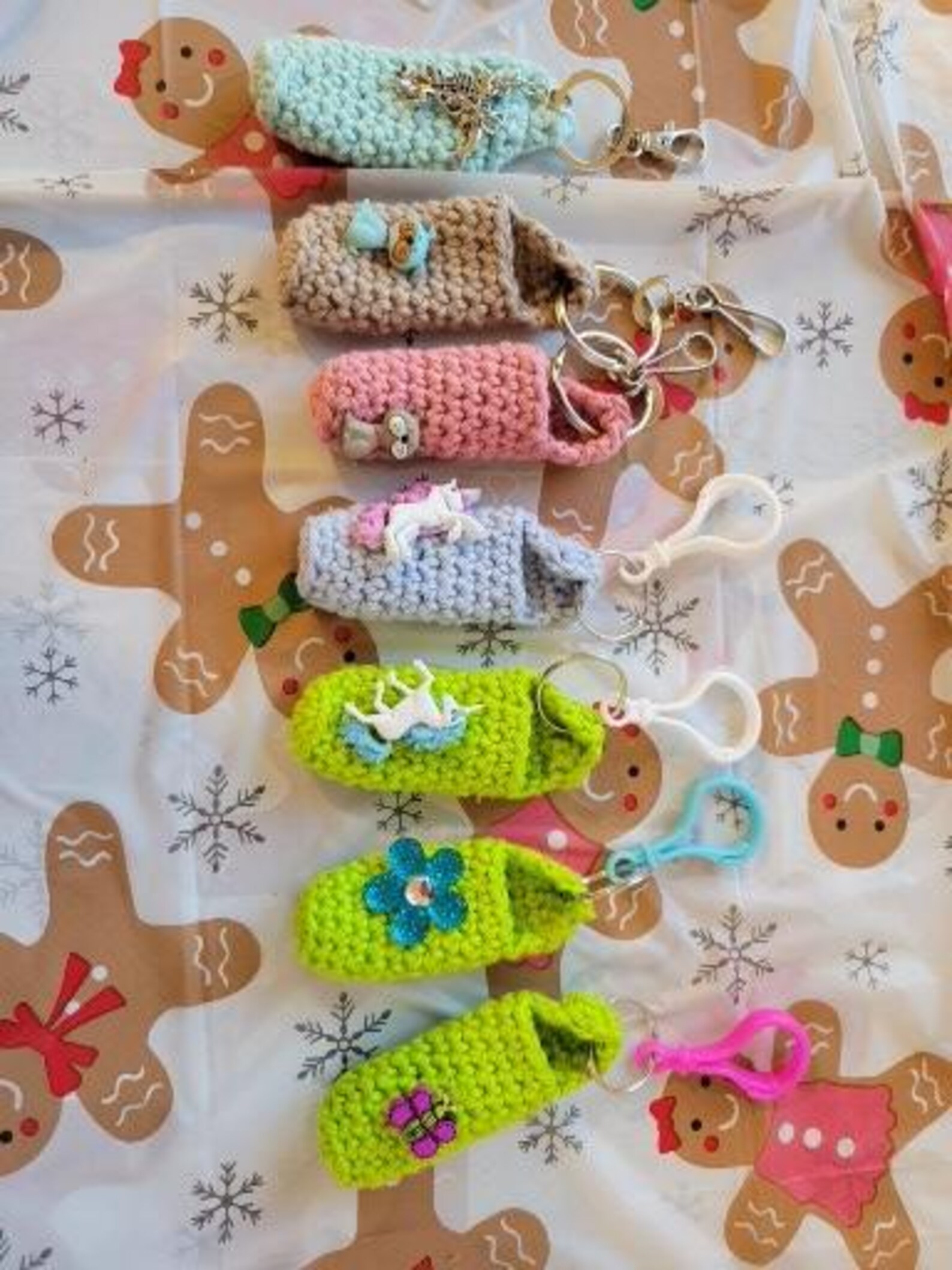 Colorful Crocheted Dog Chapstick Keychain - Etsy