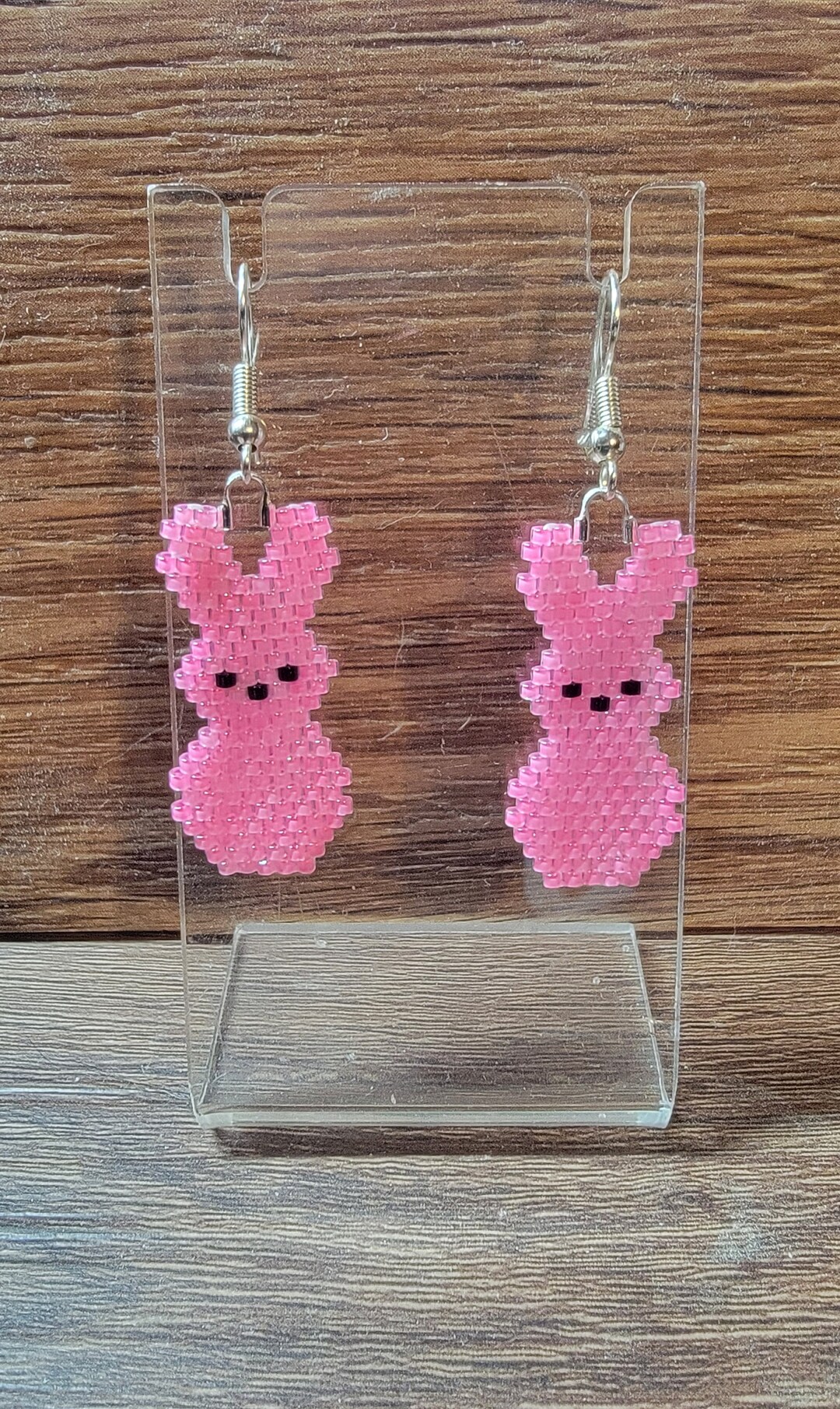 Peeps Earrings, Marshmallow Bunny Peeps Inspired Beaded Easter Earrings ...