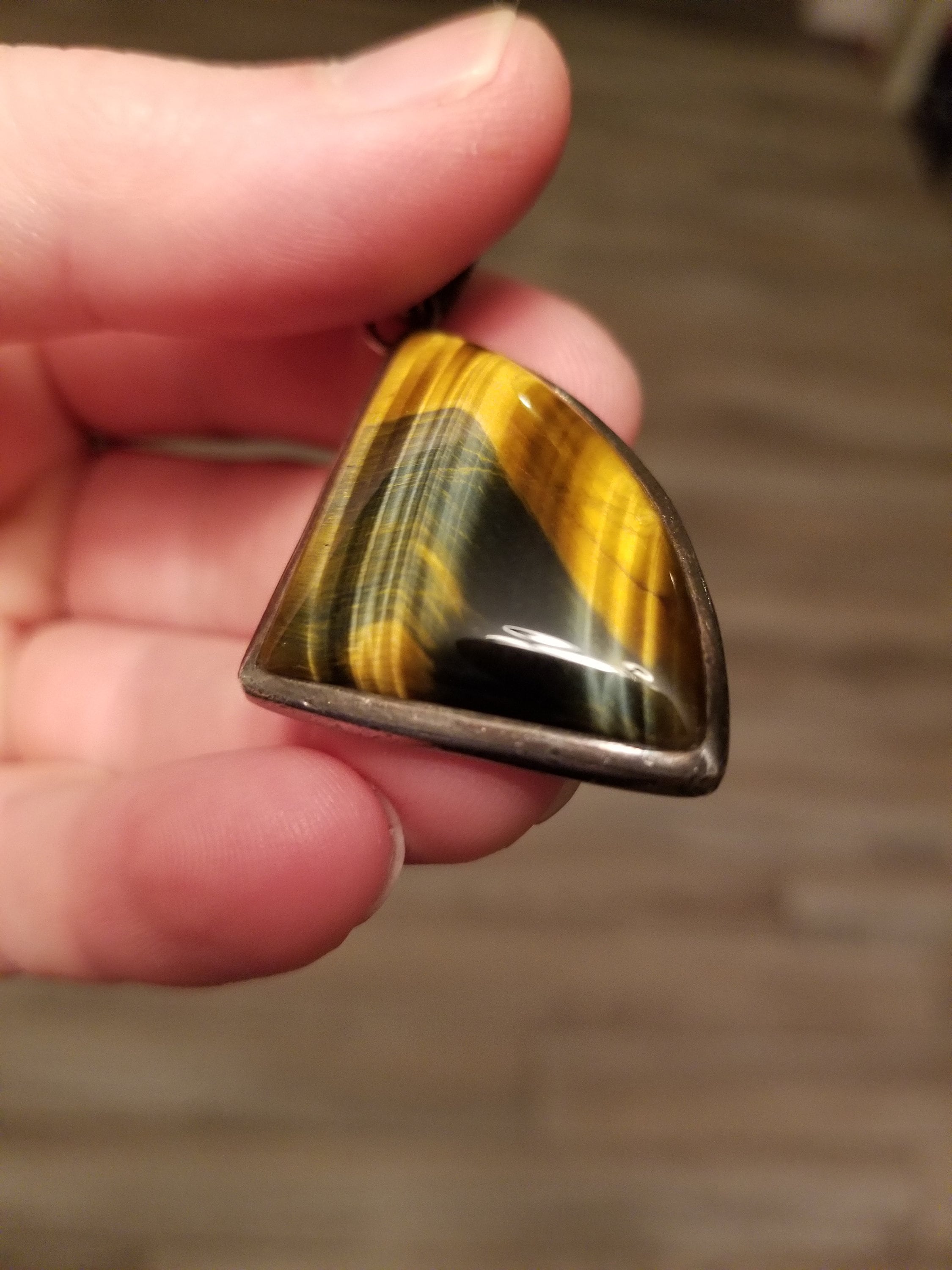 TIGERS EYE Pendant - Gold Hawks Eye Crystal Pendant, Metaphysical ...