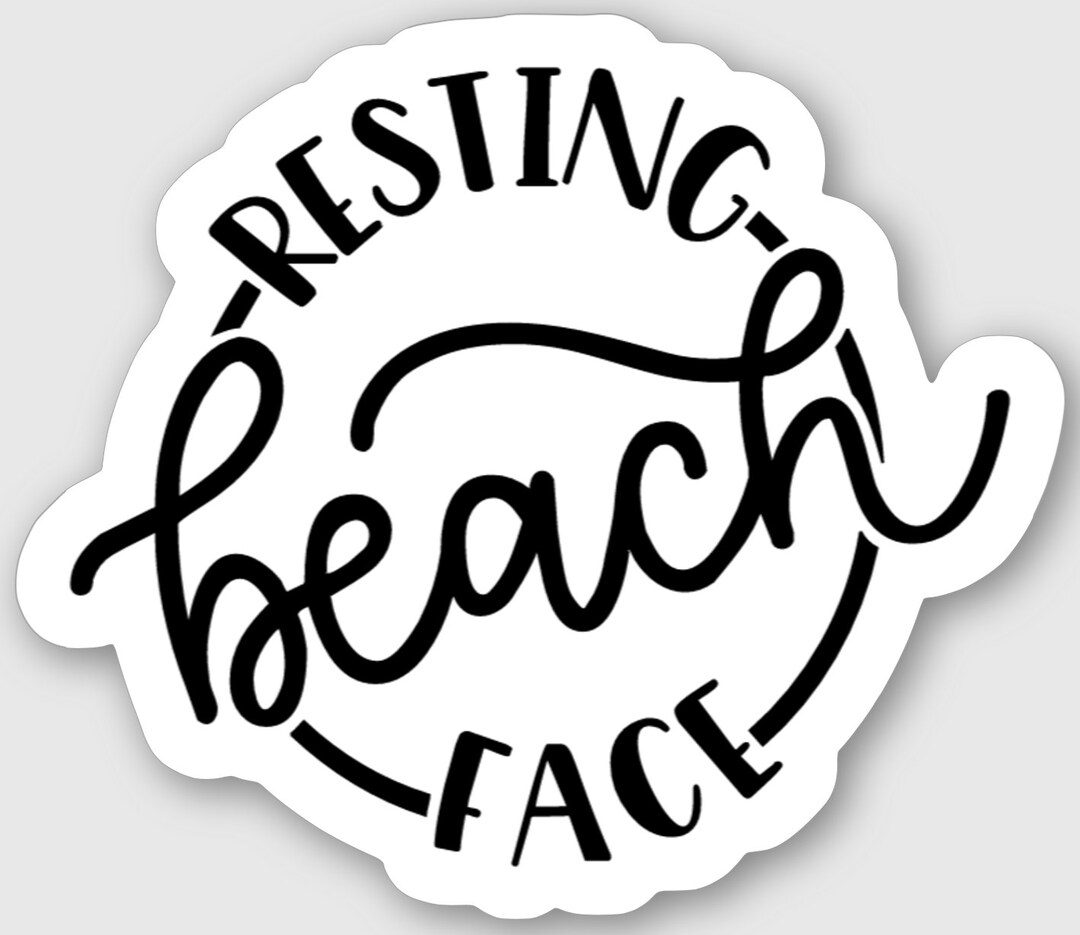 Resting Beach Face Decal - RBF Car Decal - Etsy