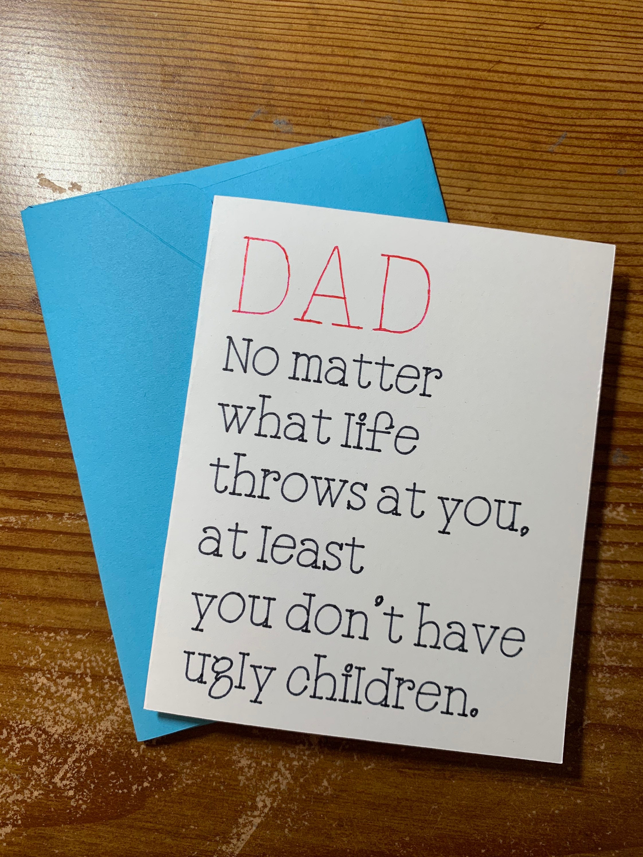 Dad Letter to Dad Just Because Funny Card Funny Card for | Etsy