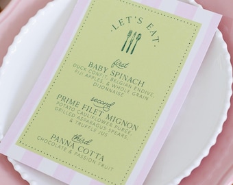 Wedding Menu (double Sided) - Etsy