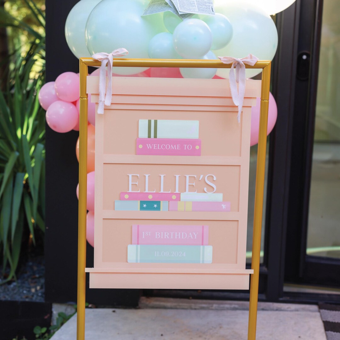 First Chapter Birthday Welcome Sign - First Birthday Acrylic Welcome ...