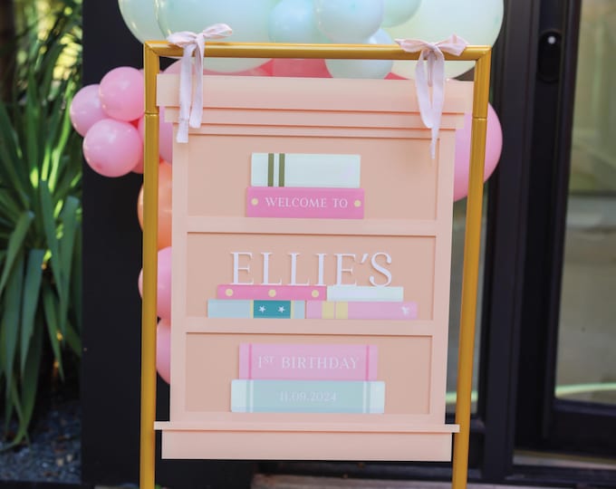 First Chapter Birthday Welcome Sign - First Birthday Acrylic Welcome ...