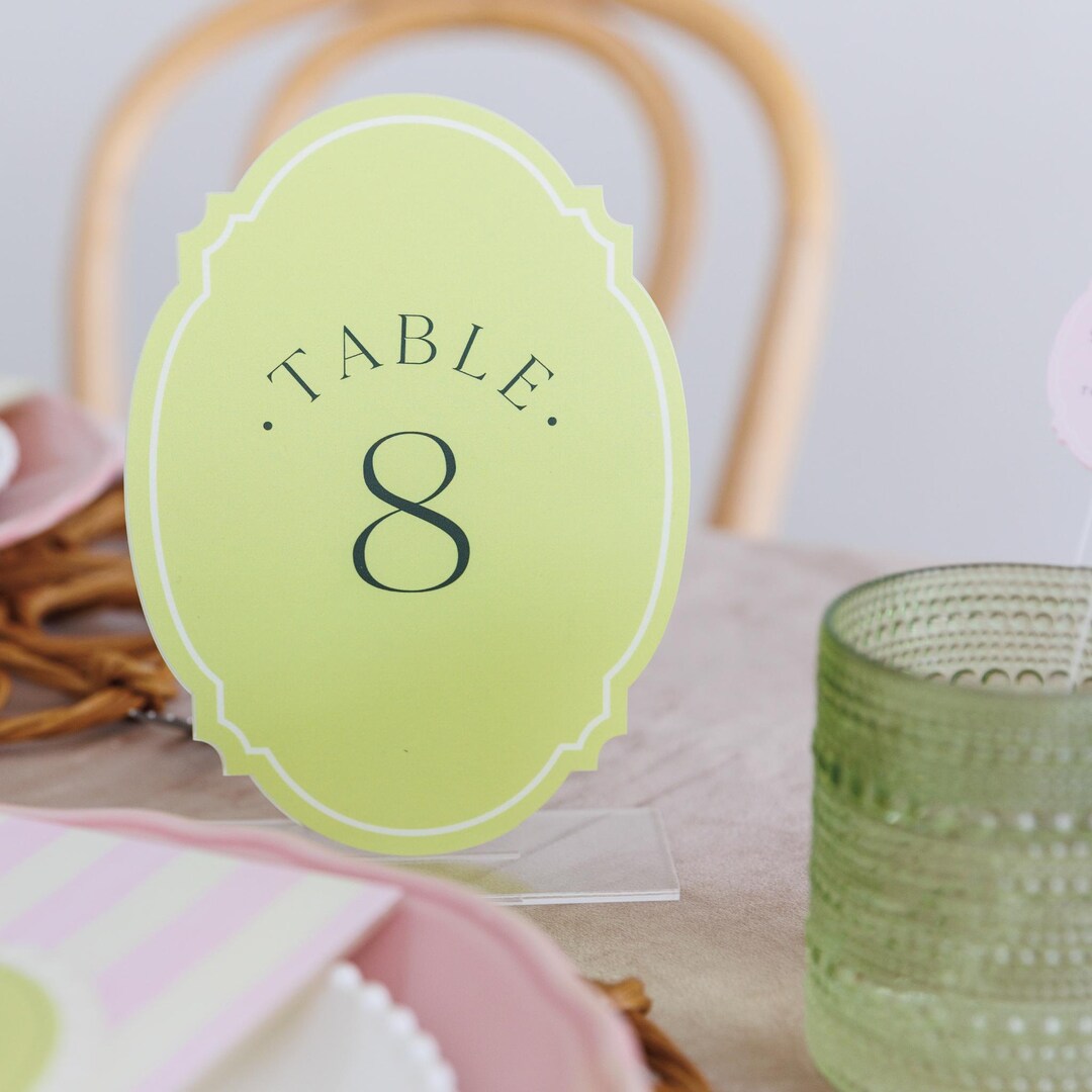Fancy Oval Table Number: Amelie Collection - Acrylic Table Number ...