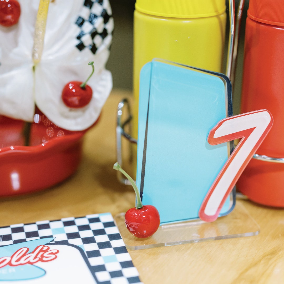 Retro Table Number | Vintage Diner Table Number | Vintage Party Table ...