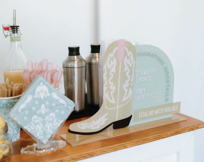 Custom Cowboy Boot Bar Sign | Acrylic Bar Sign | Rodeo Bar Sign ...