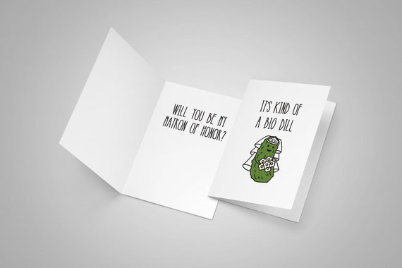 Will You Be My Matron of Honor Card Funny Pickle Wedding | Etsy