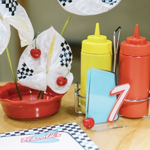Retro Table Number | Vintage Diner Table Number | Vintage Party Table ...
