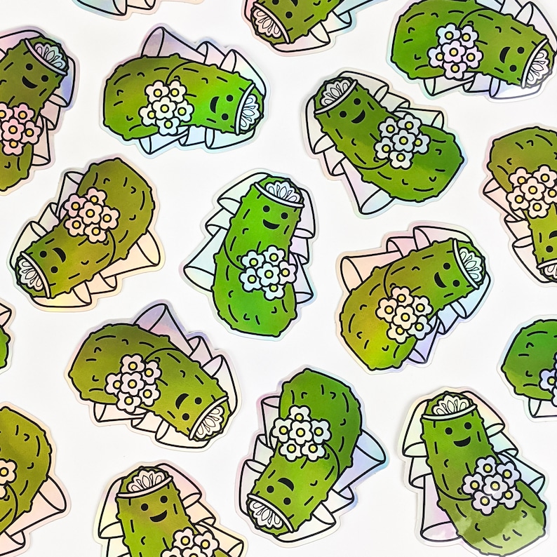 Holographic Dill Pickle Sticker | Pickle Bride Sticker | Big Dill ...