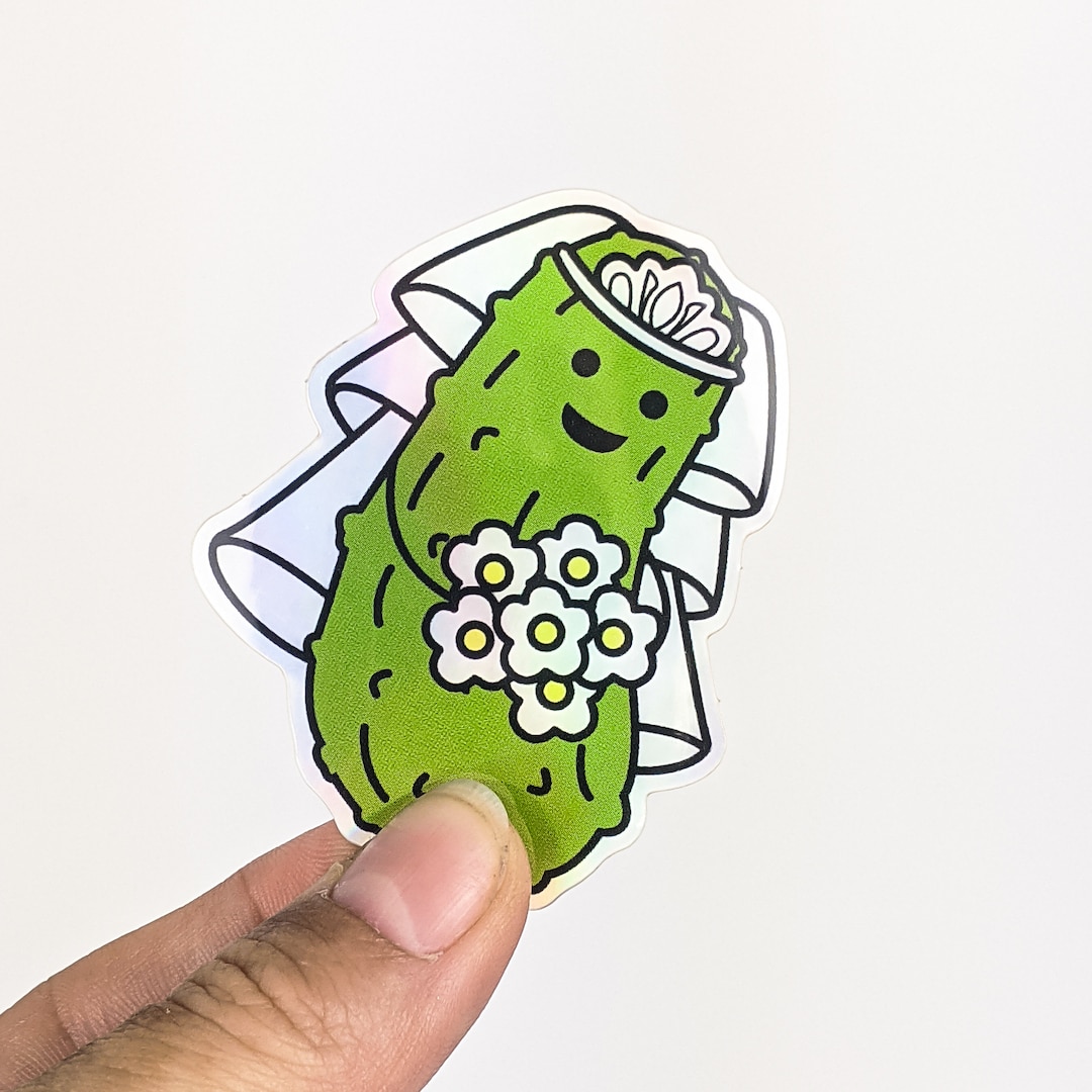 Holographic Dill Pickle Sticker | Pickle Bride Sticker | Big Dill ...