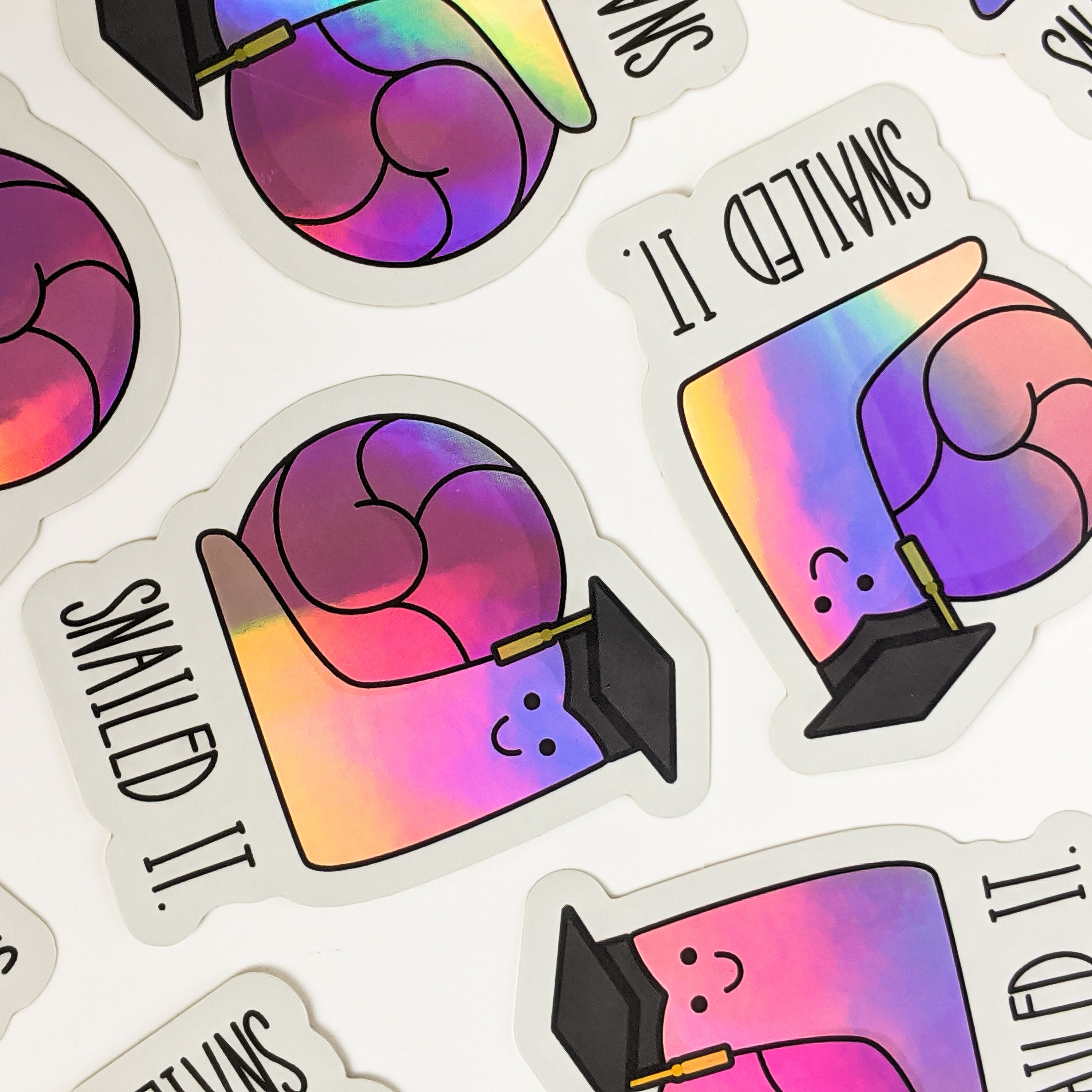 Snailed It Sticker | Holographic Sticker | Snail Sticker | Graduation ...