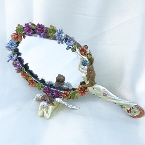 Vanity Hand Mirror | Angelic Fairy | Angel Mirror | Mirror Art Deco ...