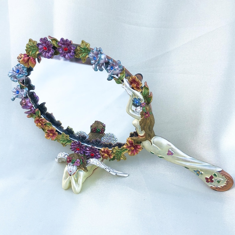 Vanity Hand Mirror Angelic Fairy Angel Mirror Mirror Art | Etsy