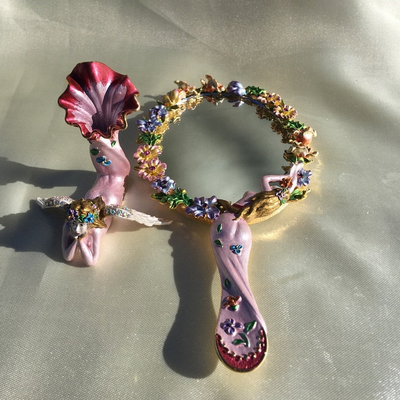 Vanity Hand Mirror Angelic Fairy Angel Mirror Mirror Art | Etsy