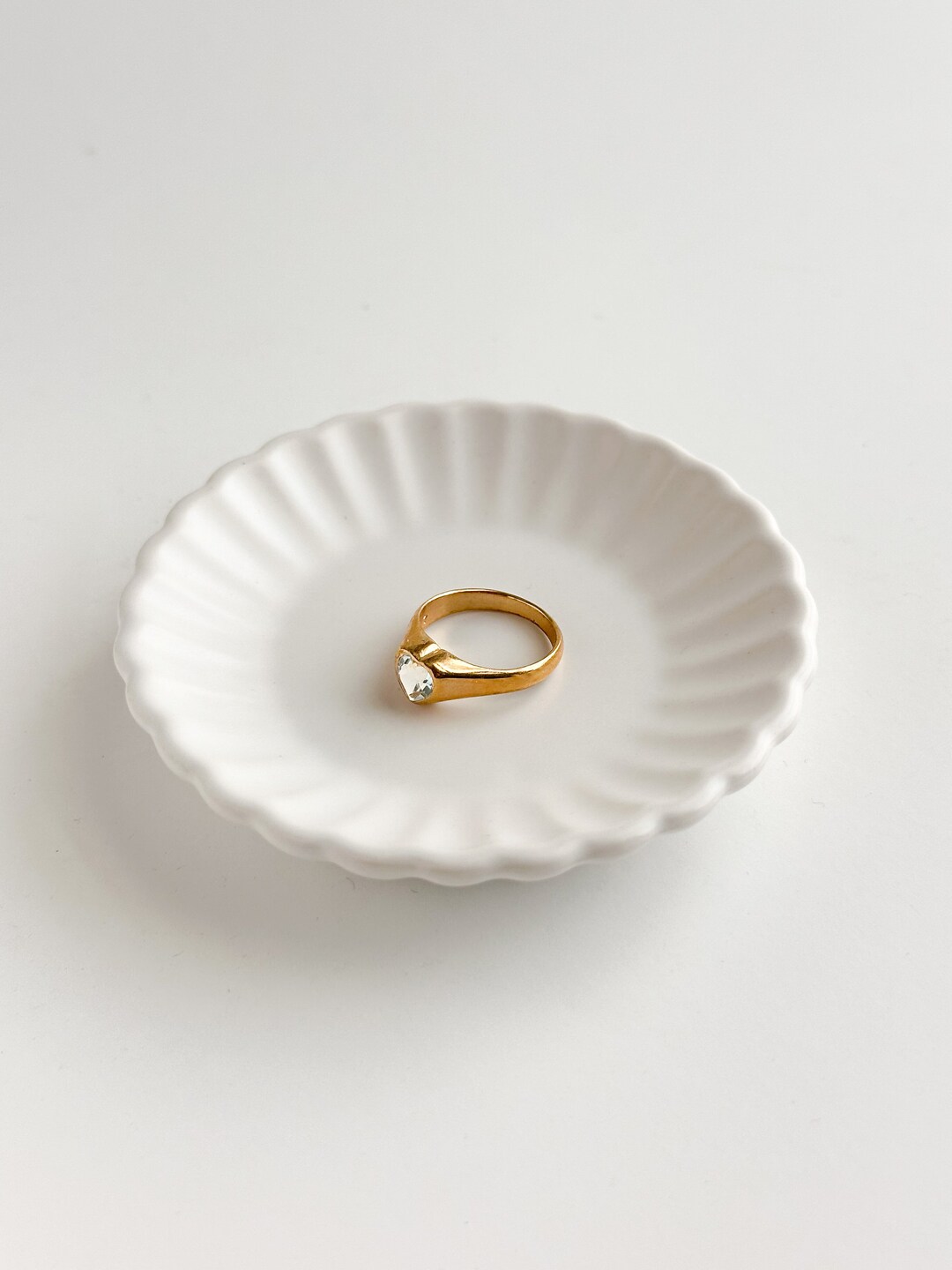 Mini Ceramic Ring Dish, Simple Engagement Dish Tray, Scalloped Dish ...