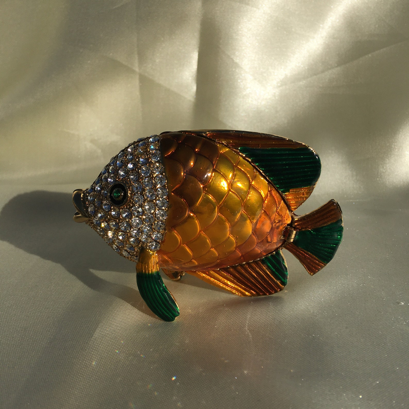 Crystal Goldfish Lucky Figurine Jewelry Box Vintage - Etsy UK