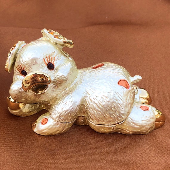 Happy Spotted Pink Pig Pig Jewelry Box Pig Trinket Box | Etsy