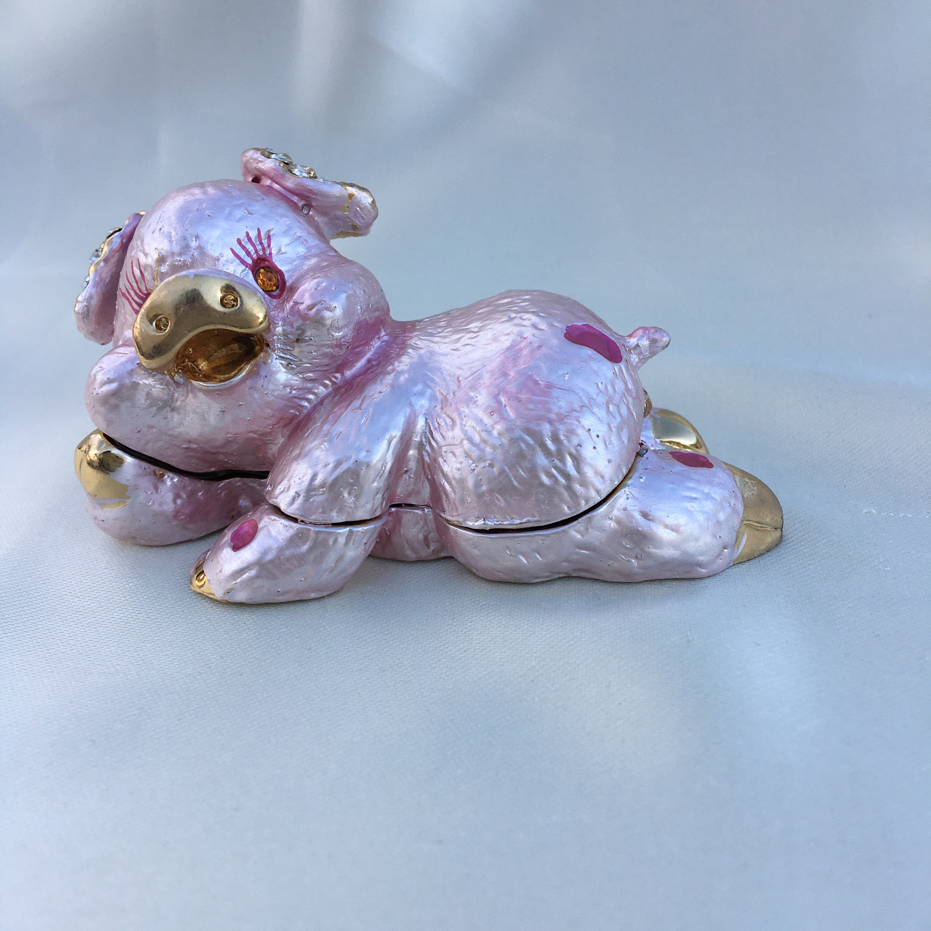 Happy Spotted Pink Pig | Pig Jewelry Box | Pig Trinket Box | Pig ...