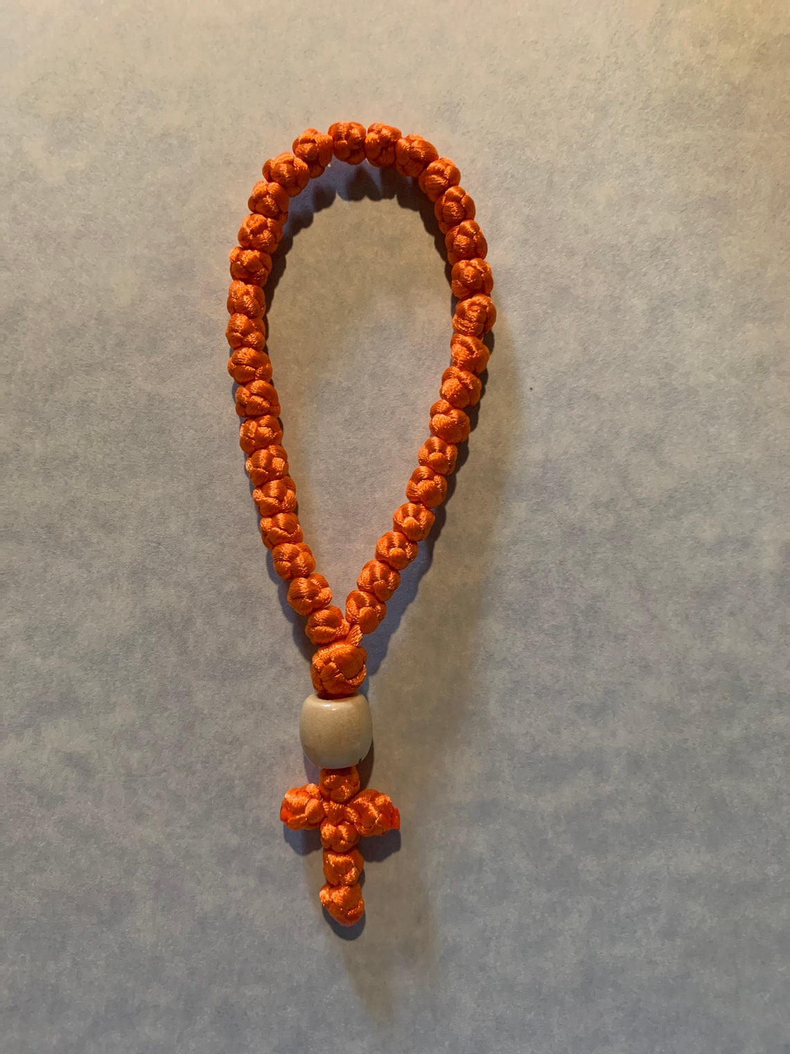 Orange with Wood Bead 33 Knot Prayer Rope - Etsy
