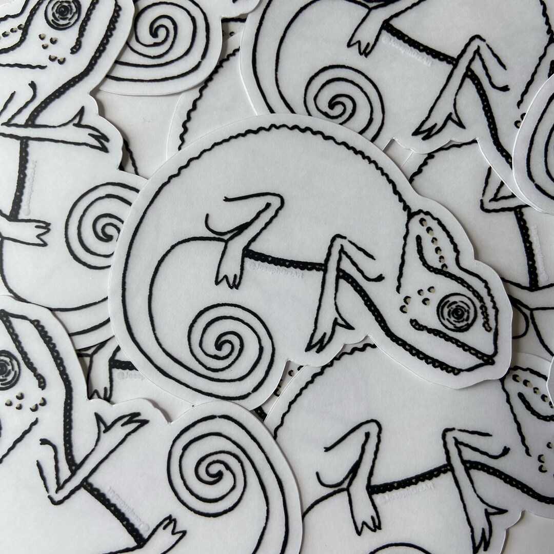 Camouflaging Chameleon | Vinyl Stickers | Water Bottle Stickers ...