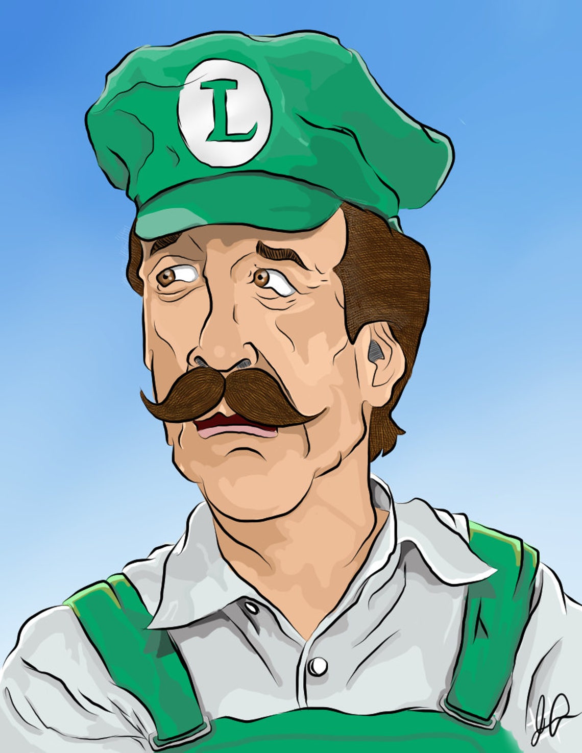 Super Mario Art Print- Luigi - Etsy