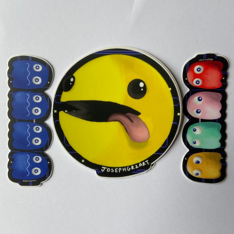 Pac-man Sticker Pack - Etsy