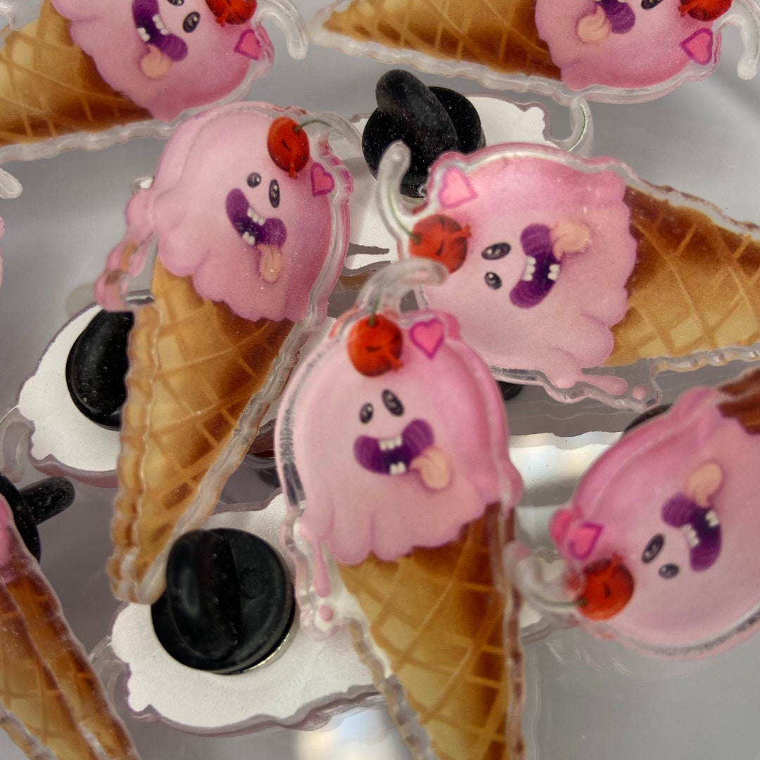 Ice Cream Acrylic Pin | Pins | Cute Pins | Acrylic Pins - Etsy