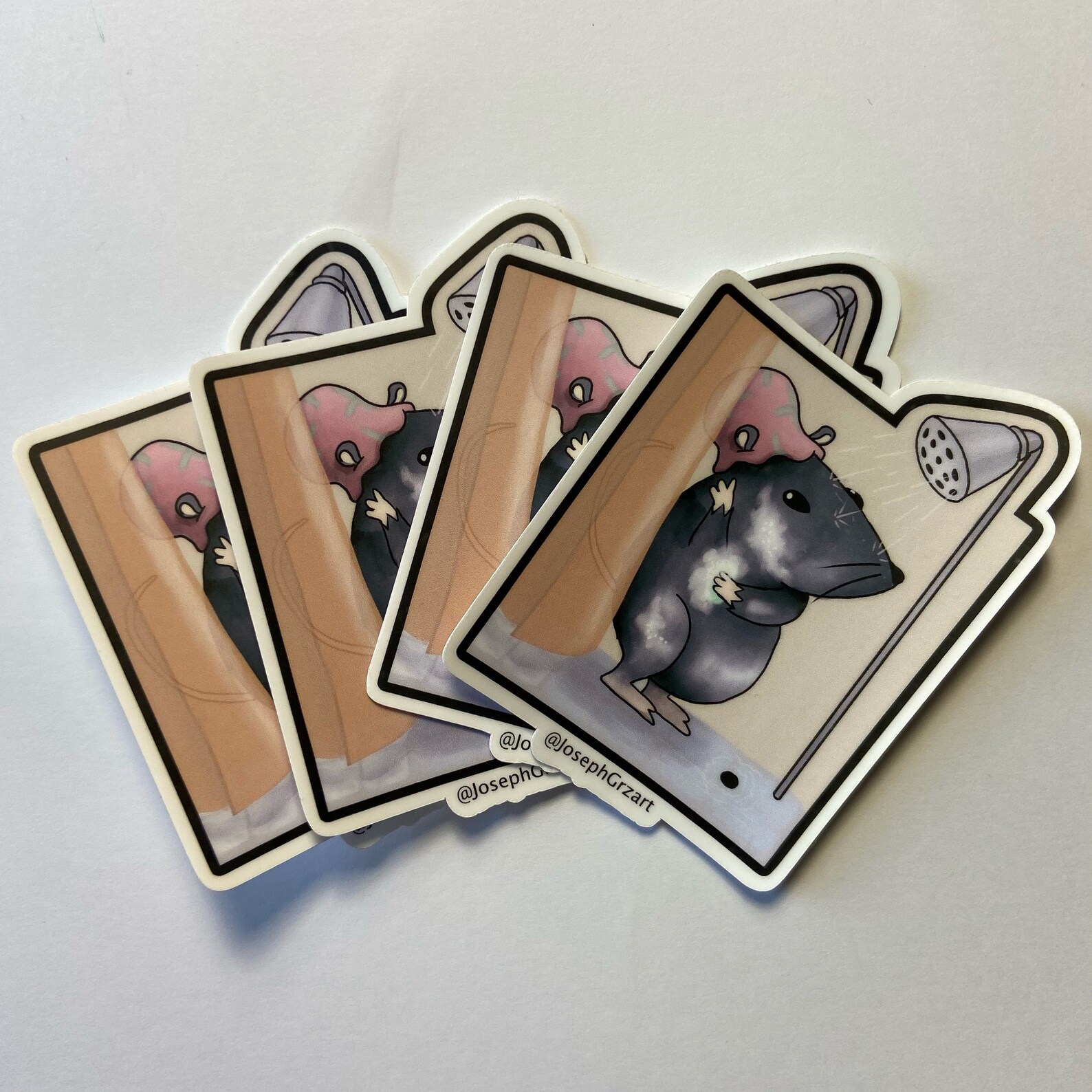 Mouse in the Shower Sticker | Etsy