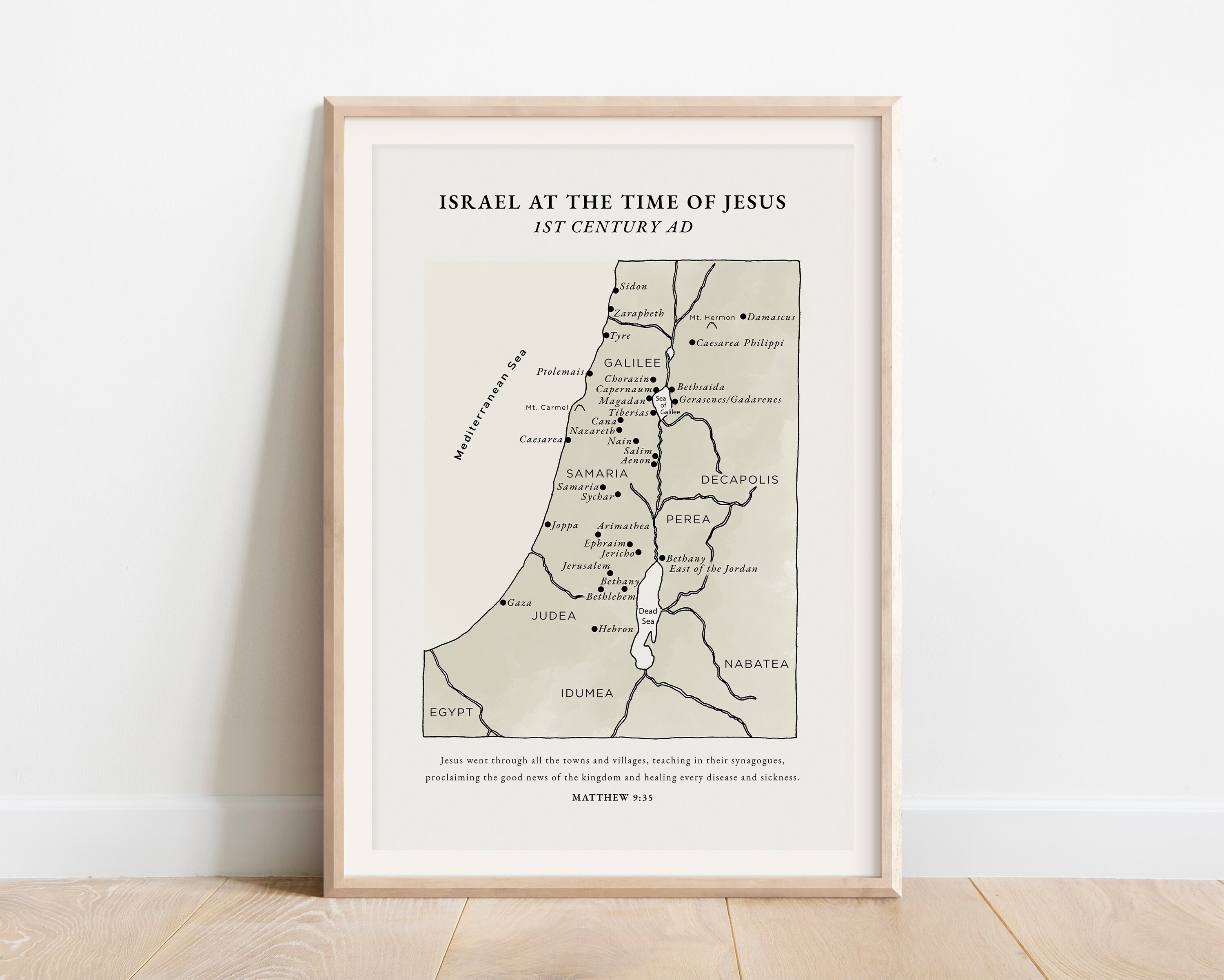 Karte von Jesus' Israel Karte des Heiligen Landes - Etsy.de