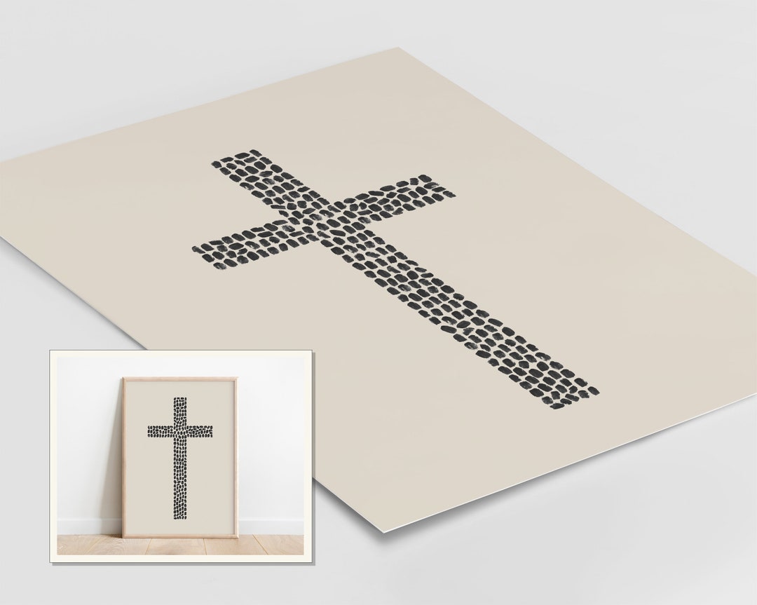 UNFRAMED PRINT: Cross With Fingerprints, Black - Etsy