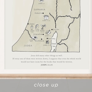 Map of Jesus' Miracles - Bible Map, Unframed Print Wall Art - Etsy