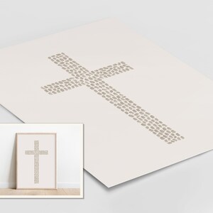 UNFRAMED PRINT: Cross With Fingerprints, Beige - Etsy