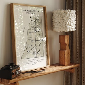 Map of Jesus' Miracles - Bible Map, Unframed Print Wall Art - Etsy