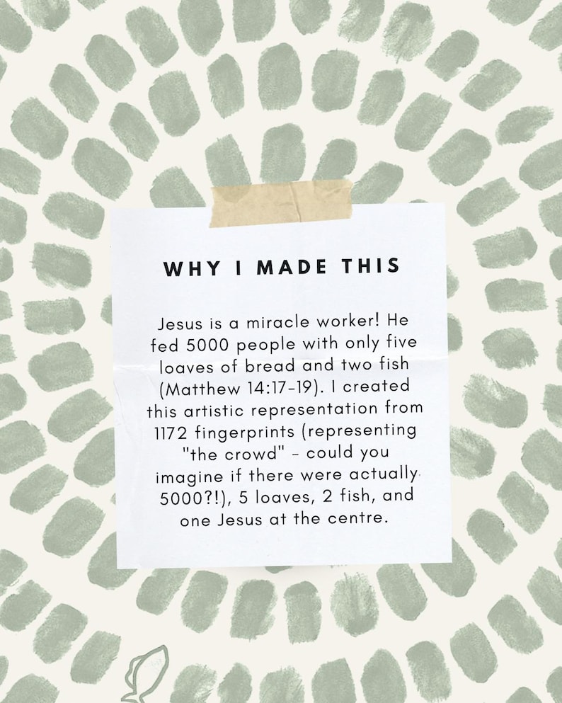 Jesus Feeds 5000 Art Print – Thumbprint Christian Wall Art - Etsy