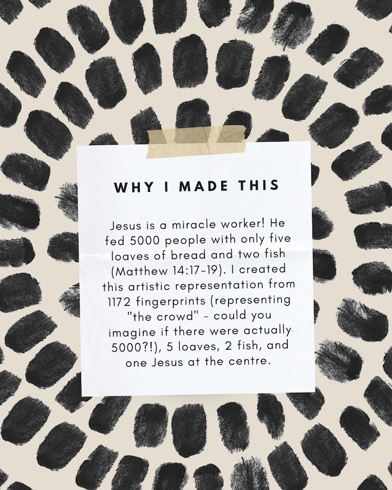 Jesus Feeds 5000 Art Print Set – Thumbprint Christian Wall Art - Etsy