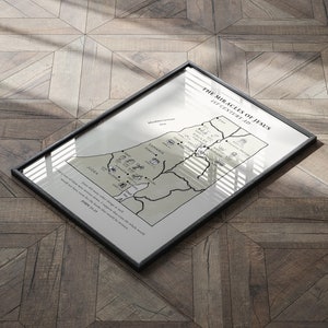 Map of Jesus' Miracles - Bible Map, Unframed Print Wall Art - Etsy