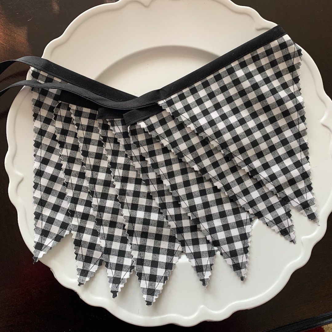 Check Bunting Banner, Plaid Bunting Banner, Black & White Banner ...