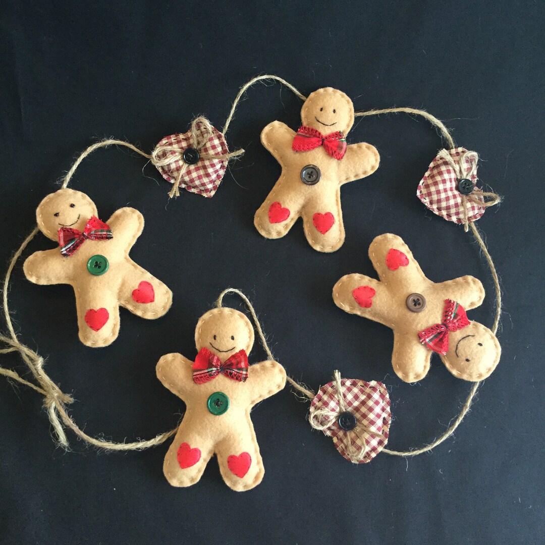 Gingerbread Men Garland, Christmas Decorations, Christmas Bunting ...