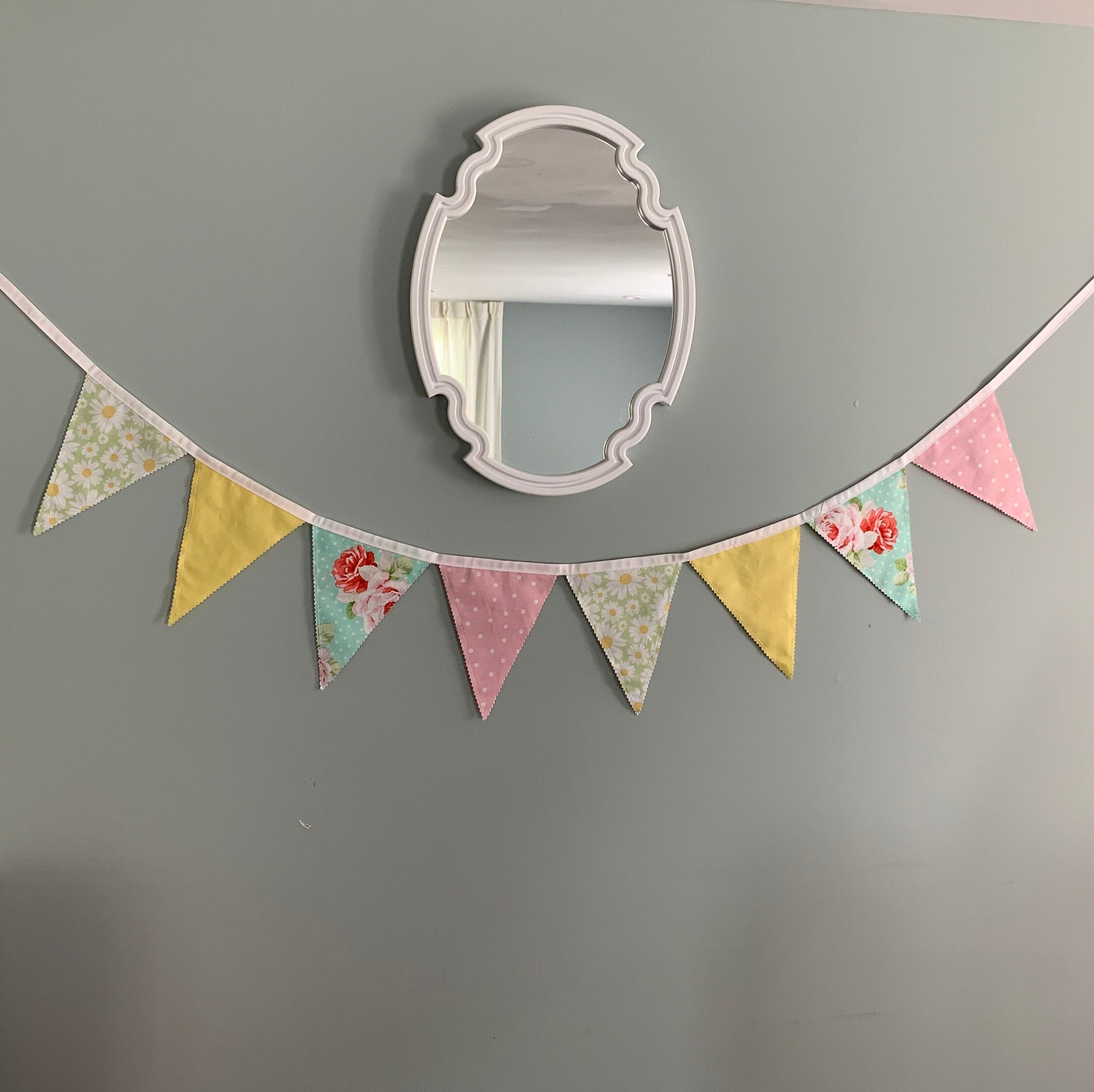 Floral Bunting banner flowers bunting garland colorful party | Etsy