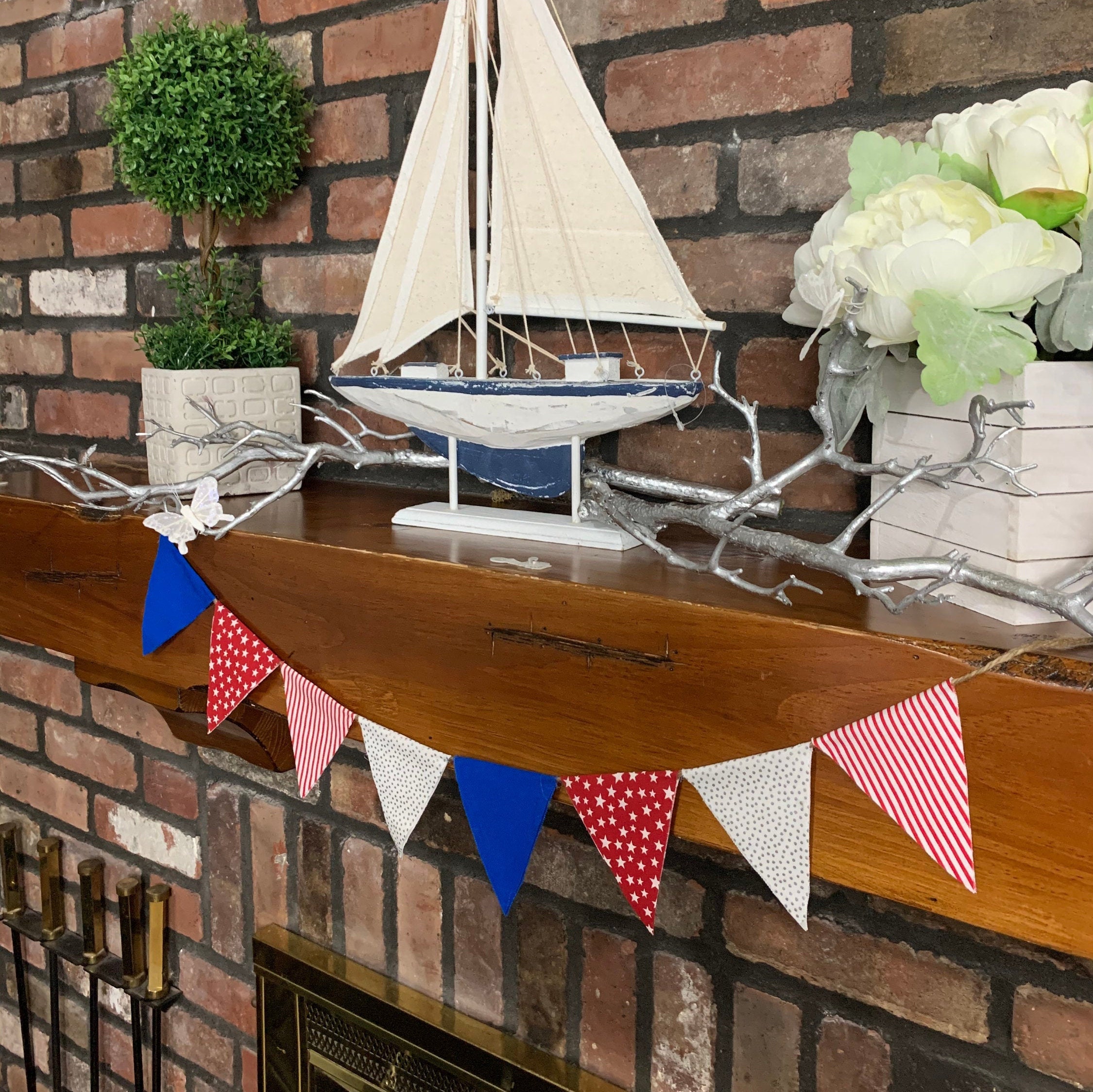 Mini Bunting Banner, 4th July Bunting Banner, 4th July Decor, Mantel ...