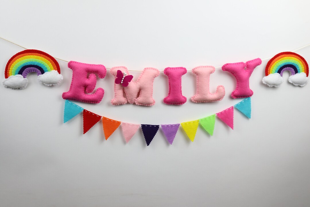 Custom Name Banner, Name Bunting Banner, Nursery Name Banner, Nursery ...
