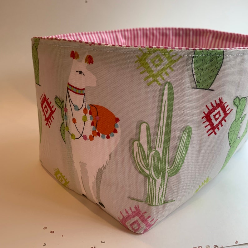 Lama Fabric Storage Bin Fabric Storage Basket Organization | Etsy