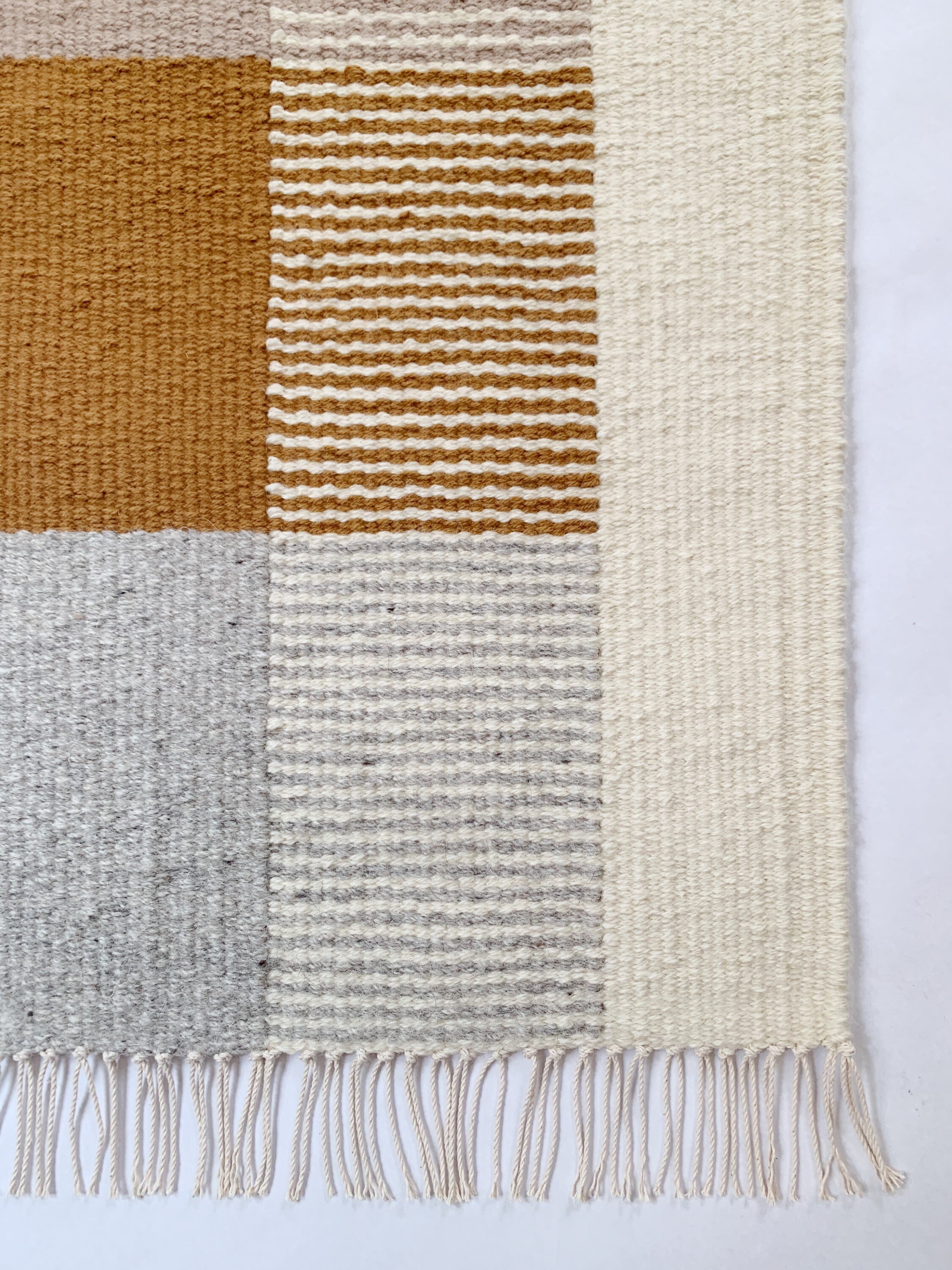 Color Block Stripes Hand Woven Wool Rug - Etsy