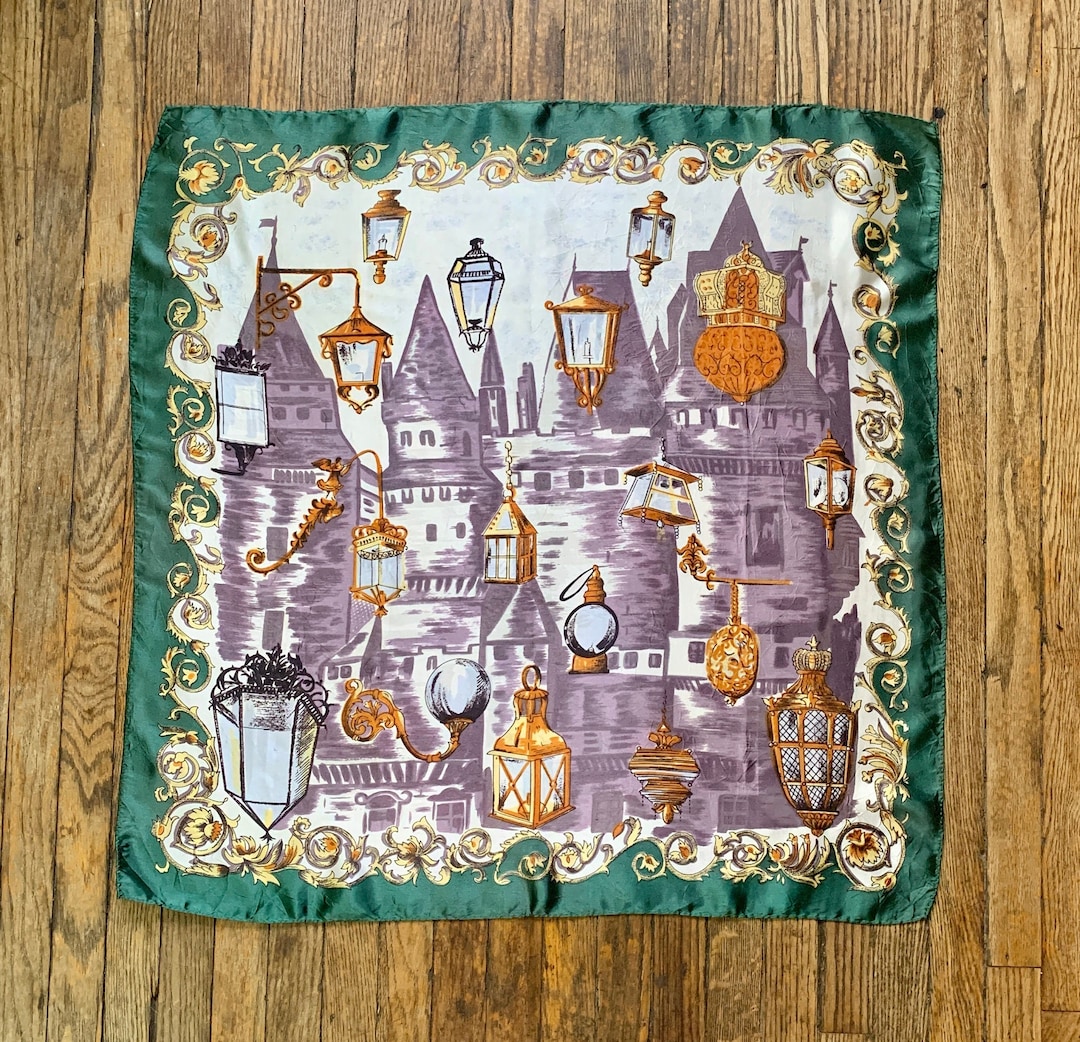 Street Lamp and Castle Silky Scarf - Etsy