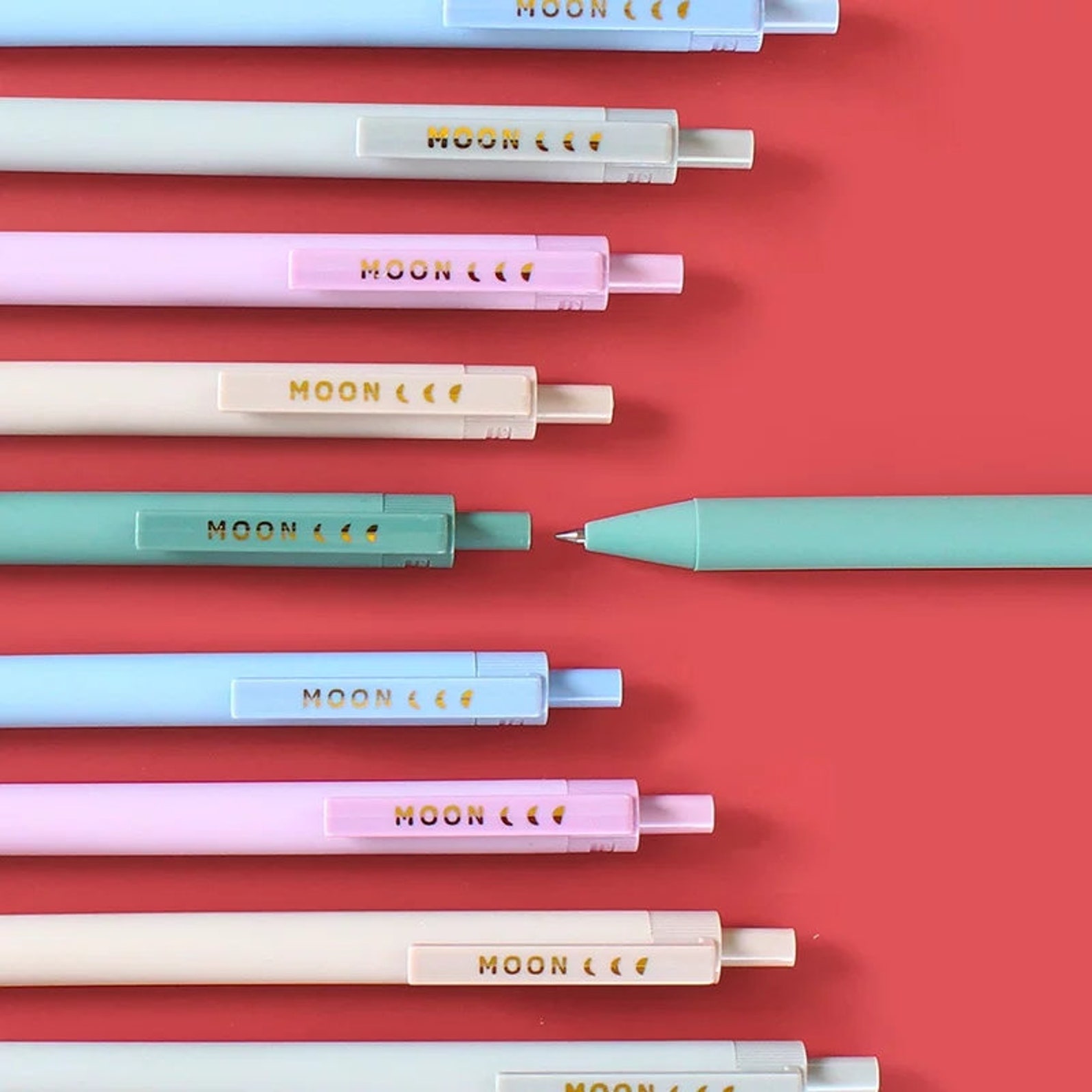 Retro Pastel Color Moon Gel Pen .5 Mm - Set of 5 - Etsy