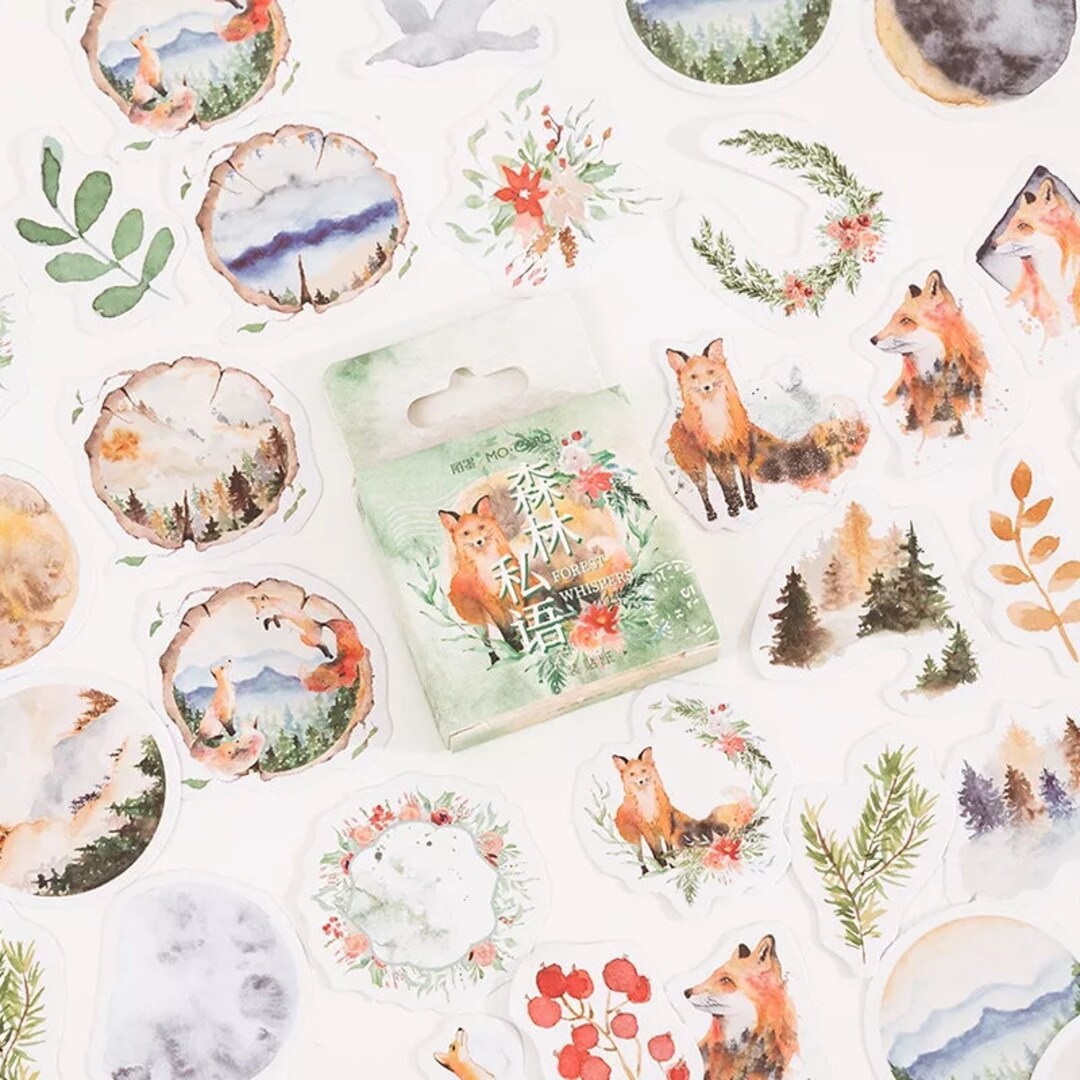 Fox Stickers - 46pcs per Box - Etsy