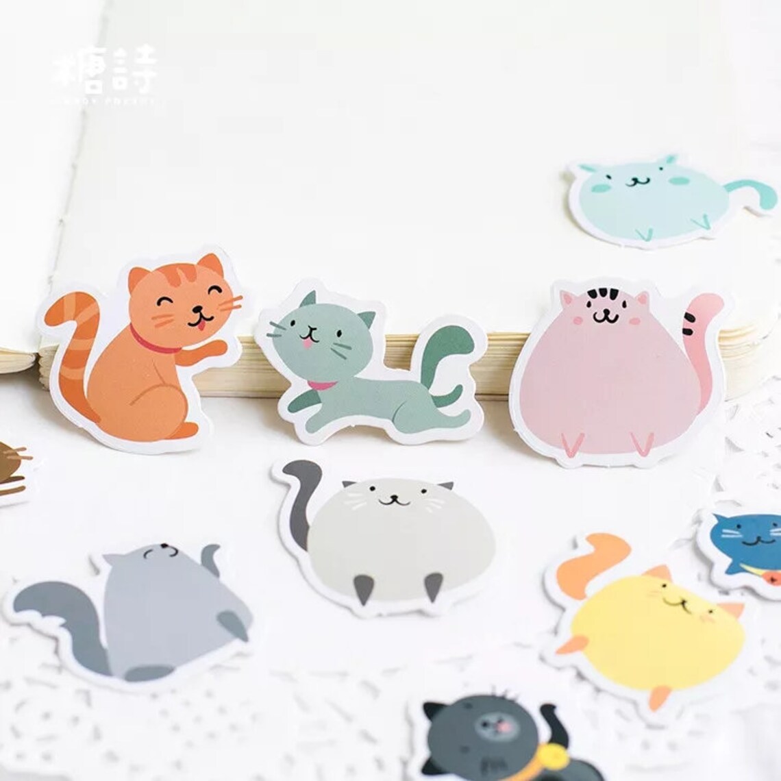 Cartoon Fat Cat Stickers - 46pcs per Box - Etsy