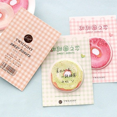 Kawaii Sweet Donut Memo Notepad, Bookmark, Sticky Notes, Planner, Kids ...